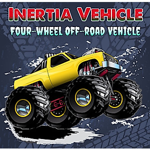 Number 1 In Service Monster Trucks for Boys Inertia Powered 4 Wheels Diecast Mini Vehicle Set Push and Go Small Toy Cars 4 Pack for Toddlers and Kids for Age 3 4 5 6 7 Years