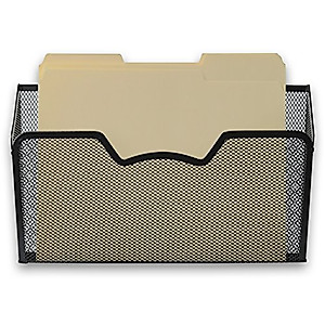 3 Pack - SimpleHouseware Wall Mount Single Pocket File Organizer Holder, Black