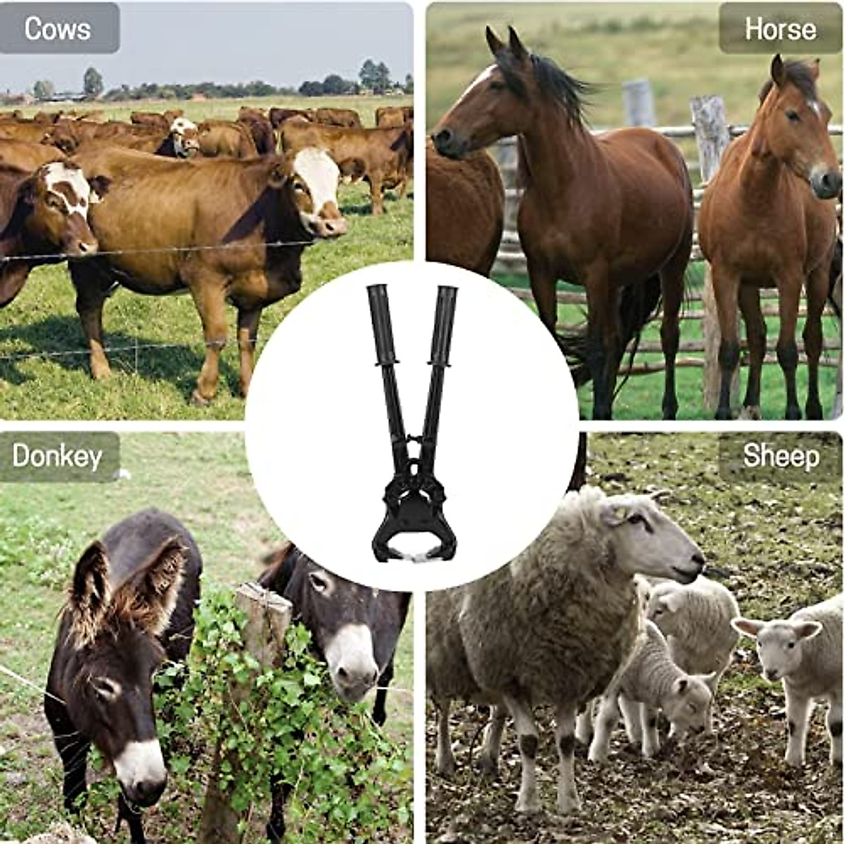 Farriers Hoof Nipper, Stainless Steel Goat Hoof Trimmer with Ergonomics Grip, Non‑Slip High‑Hardness 16.1In Cow Hoof Pincers Livestock Equipment for Hoof Trimming