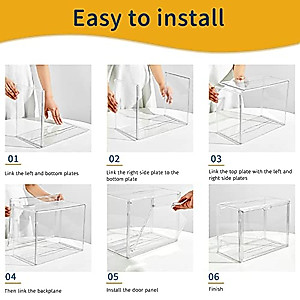 GZHOK 4 pack Clear Plastic Purse Organizer for Closet,Handbag Storage,Purse Storage Organizer,Clear Display Storage for Wallet,Shoes,Book,Cosmetic,Toys,Clothes