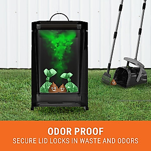 Small Dog Poop Trash Can Outside, 1.3 Gal Metal Small Outdoor Trash Can with Lid for Dog Poop, Dog Waste Container with Pedal, Dog Poop Garbage Can, Dog Poop Trash Can, Backyard Odor Control (Black)