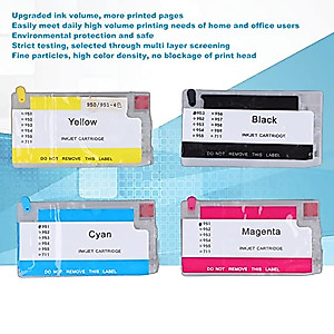 Walfront 4Pcs Ink Cartridge Printer Ink Cartridge for Officejet Pro 251dw 276dw 8100 8600 8610 8620 8630 8640 8650 Printers