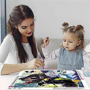 Villains Diamond Painting Kits,Princess Diamond Art Kits for Adults,Cross Stitch Full Drill Shiny Diamond Embroidery Pictures Arts Craft for Home Wall Decor Gift 12X16inch