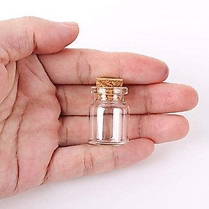 MaxMau 24 Sets of 5ml Small Glass Bottles with Cork Stopper Tiny Clear Vials Storage Container for Art Crafts Projects Decoration Party Supplies