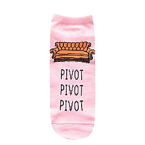 Hyp Friends TV Show Famous Quotes/Moments Juniors/Womens 5 Pack Ankle Socks