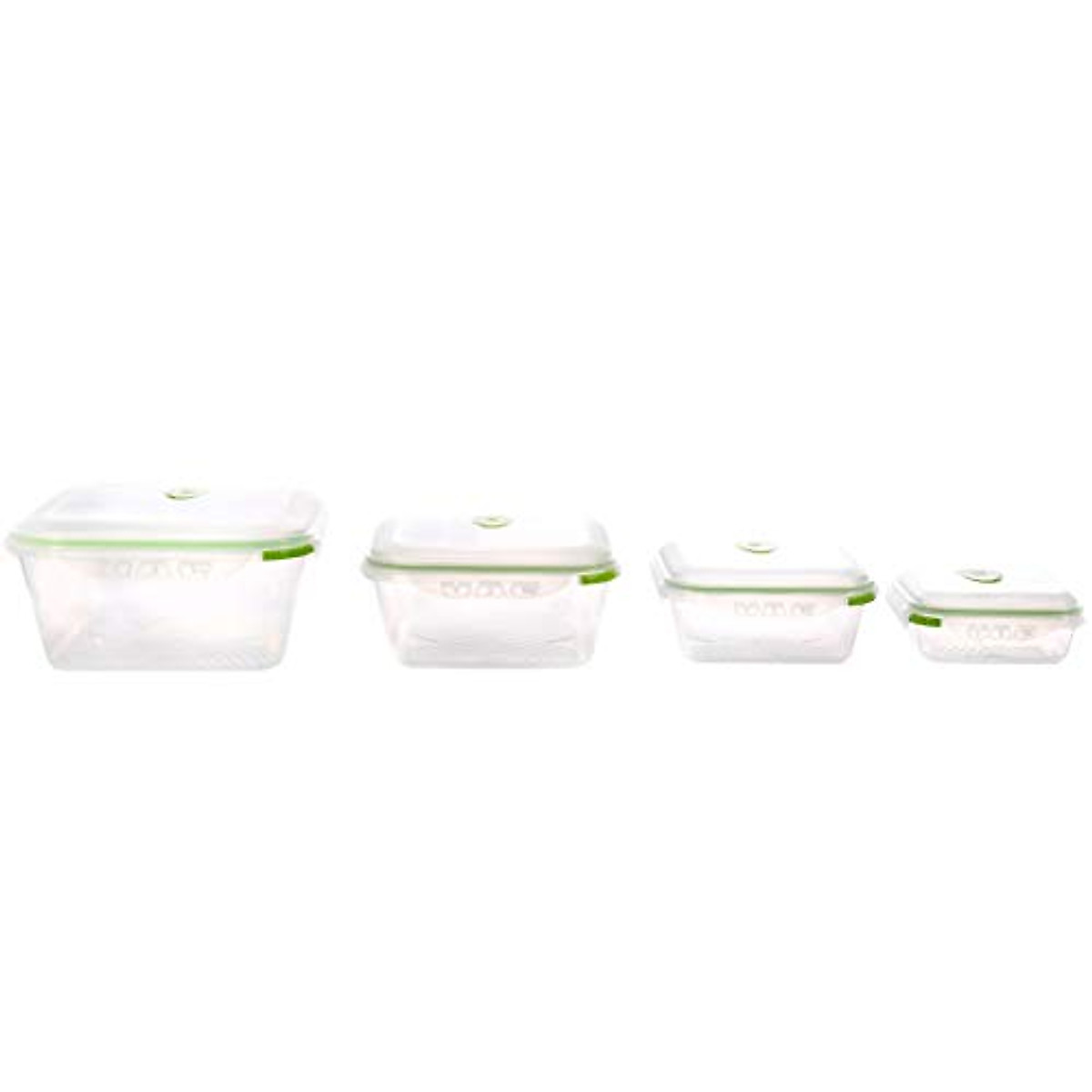 Ozeri INSTAVAC Green Earth Food Storage Container Set, BPA-Free 8-Piece Nesting Set with Vacuum Seal and Locking Lids