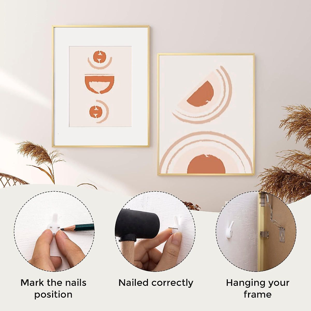 16x20 Metal Picture Frame with 11x14 Mat, Brushed Aluminum Finish, Tempered Glass Front, and Attached Hanging Hardware(Gold, Pack of 1)