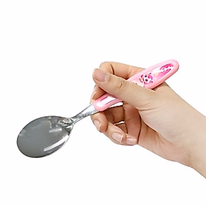 Generic Lovely Catch Teenieping Fork, Spoon, and Chopsticks Flatware Set with Case, Medium, Pink