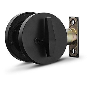 Berlin Modisch Entry Lever Door Handle and Single Cylinder Deadbolt Lock and Key Sleek Round Locking Lever Handle Set [Front Door or Office] Right & Left Sided Doors Heavy Duty – Iron Black Finish