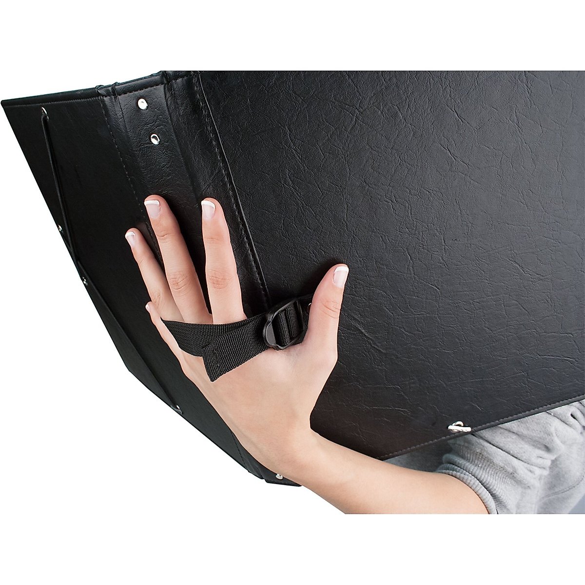 Pro Tec FSA1E Deluxe Choral Folder with Elastic String Dividers & Adjustable Hand Strap, Black