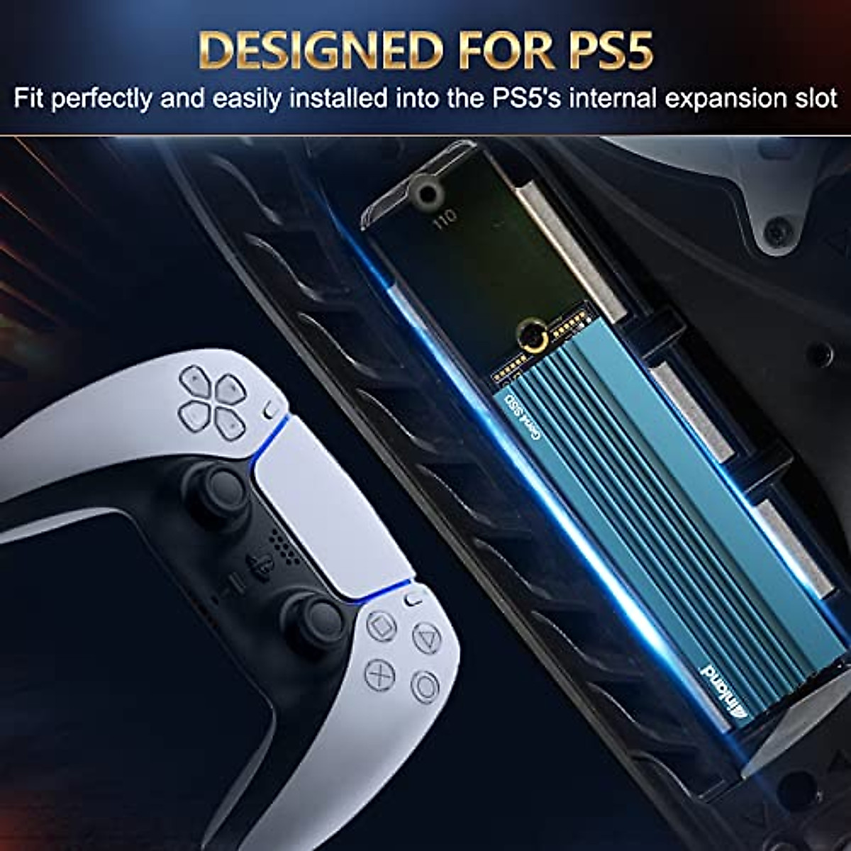 INLAND 1TB Gaming Performance Plus NVMe Internal Gaming SSD Solid State Drive with Heatsink Optimized for PS5 - Gen4 PCIe, M.2 2280, DRAM Cache, 176-Layer TLC 3D NAND Flash, Up to 7000MB/s