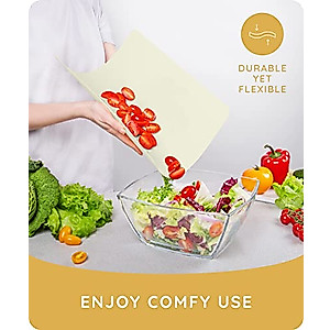 Extra Thin Flexible Cutting Boards for Kitchen - Cutting Mats for Cooking, Colored Cutting Mat Set with Easy-Grip Handles | Non Slip Cutting Sheets, Flexible Plastic Cutting Board Set of 3 (15"x12")