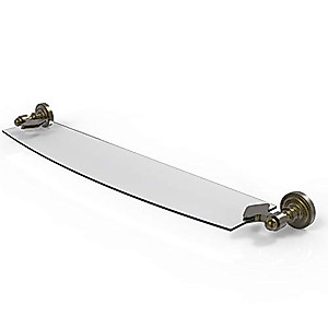 Allied Brass DT-33/24 Dottingham Collection 24 Inch Glass Shelf, Antique Brass