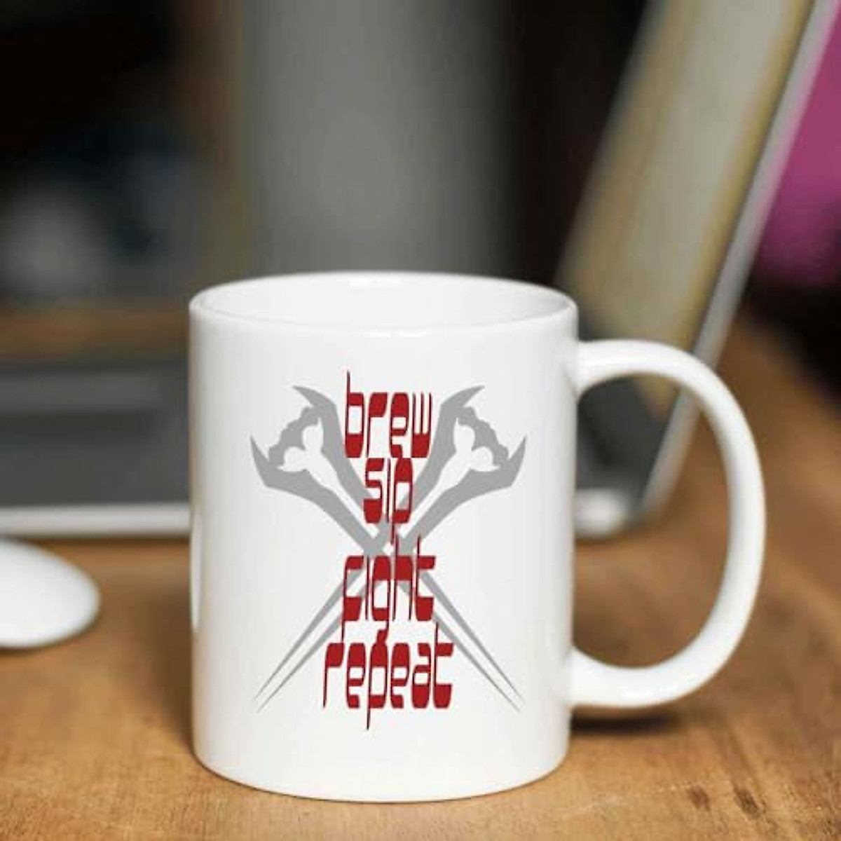 Gifts for Martial Arts Lovers, Great Father's Day Present - Fight Sweat for Coffee and Tea, Navy on 11 Oz White Ceramic Coffee Mug