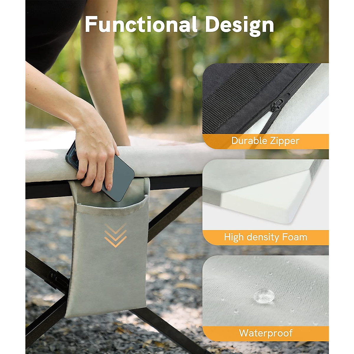 Willpo CertiPUR-US Foam Camping Mattress, Travel Cot Mattress Pad Portable Roll Up Sleeping Mattress Mats Guest Floor Bed for Camping Cot w/Removable Waterproof Velboa Cover & Travel Bag