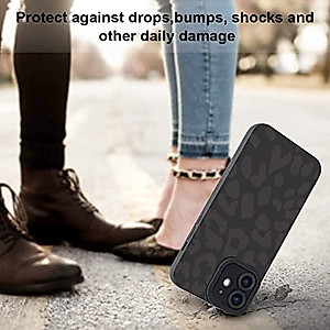 LUOWAN Black Leopard Designed for iPhone XR Case,Cute Matte Cheetah Print Pattern TPU Phone Case for Girls Women Men,Fashion Luxury Deisgn Protective Cover 6.1 Inch