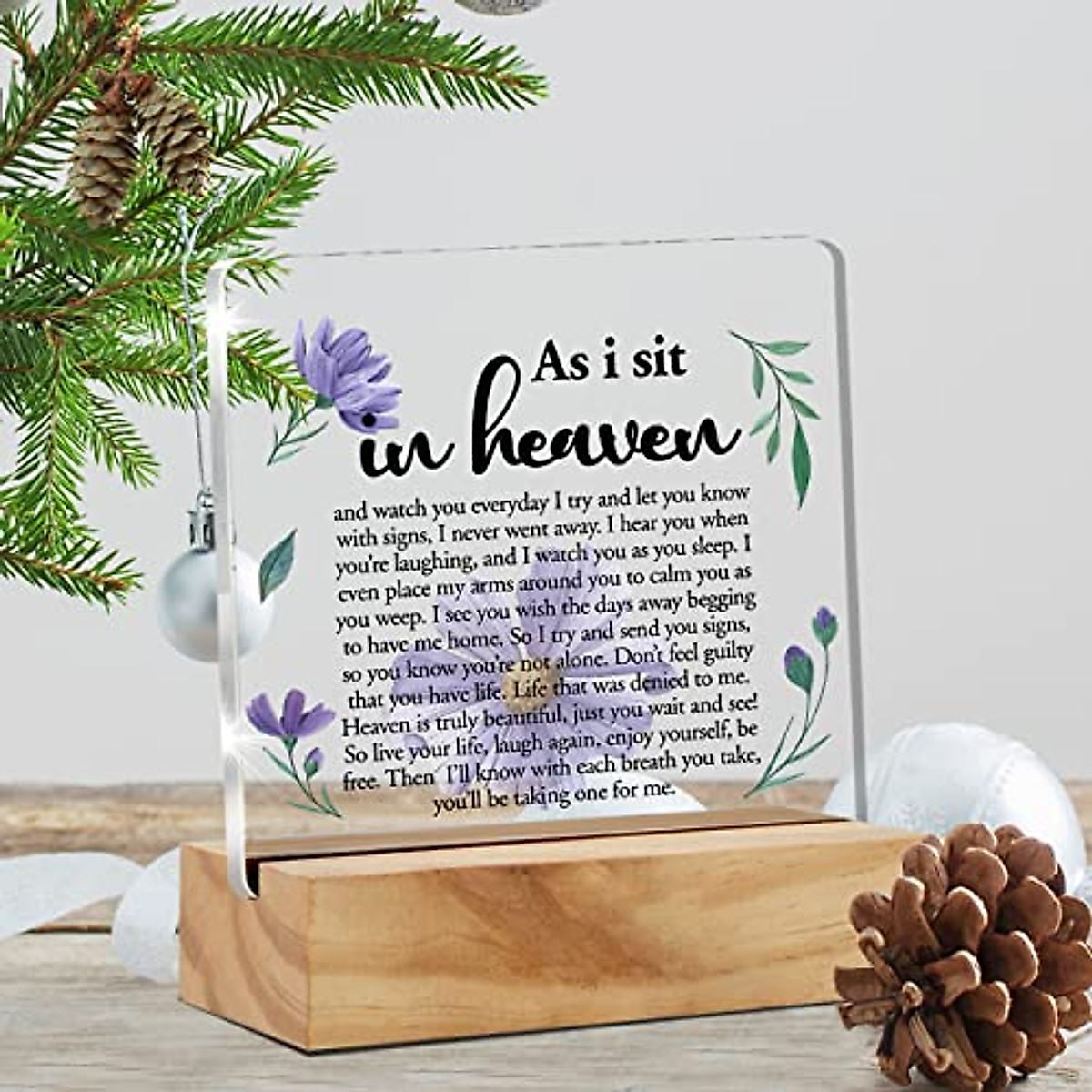 Sympathy Gifts for Loss of Loved One in Memory of Love One Acrylic Desk Sign Decoration Memorial Bereavement Desk Plaque Keepsake Home Desk Decor