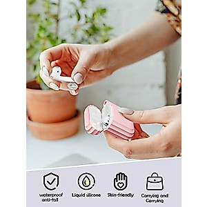 Eralierk [2 Pack] AirPods Silicone Protective Case Cover, with Keychain Compatible with Apple AirPods 2nd & 1st Generation, Front LED Visible (Black/Pink)