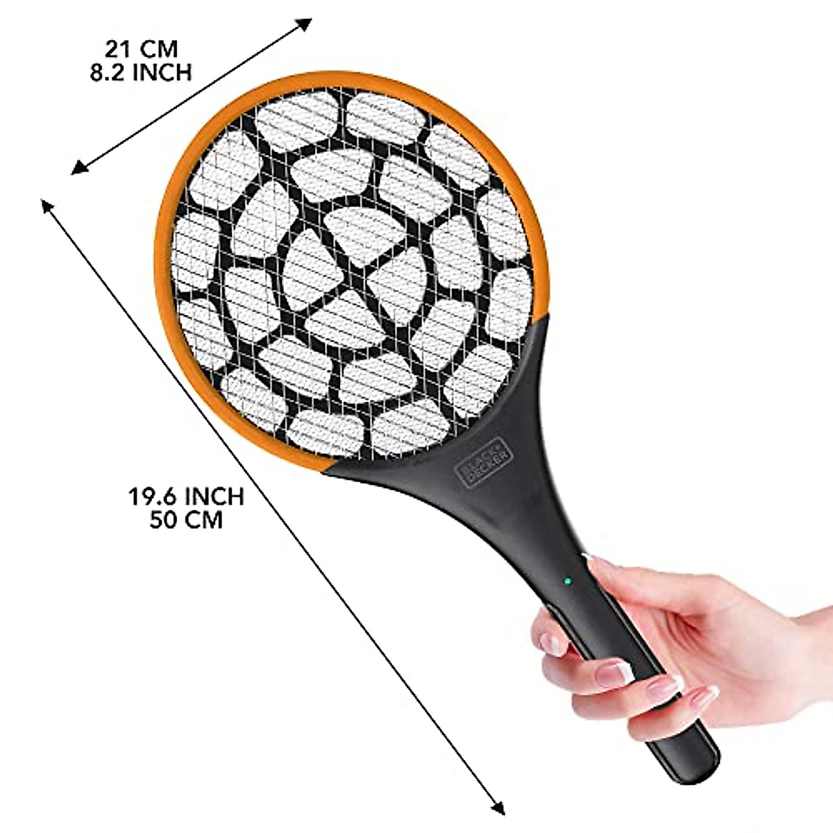 BLACK+DECKER Electric Fly Swatter- Fly Zapper- Tennis Bug Zapper Racket- Battery Powered Zapper- Electric Mosquito Swatter- Handheld Indoor & Outdoor- Non Toxic, Safe for Humans & Pets