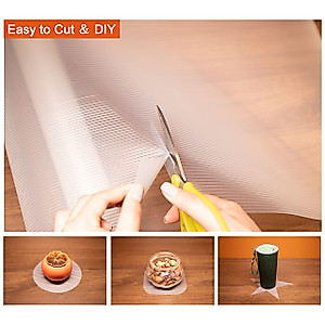 Thanmoe Durable Non-Adhesive Shelf Liner for Kitchen Cabinets and Drawers - 17.5 in * 10 ft | Non-Slip, Washable & Oil-Proof Cabinet Liner for Shelves, Refrigerator, Storage, and Desks