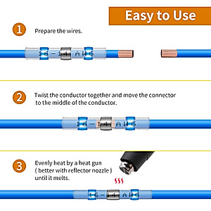 200Pcs Waterproof Solder Seal Wire Connectors, 18-16 Gauge Green Heat Shrink Butt Connectors for Electrical Marine, Automotive and Wiring Terminal Splices