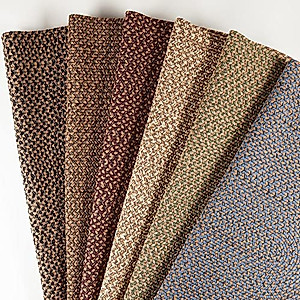 Rhody Rug Lexington Tweed Indoor/Outdoor Braided Rug Denim Blue 4 ft x 6 ft 4' x 6' Bedroom Oval