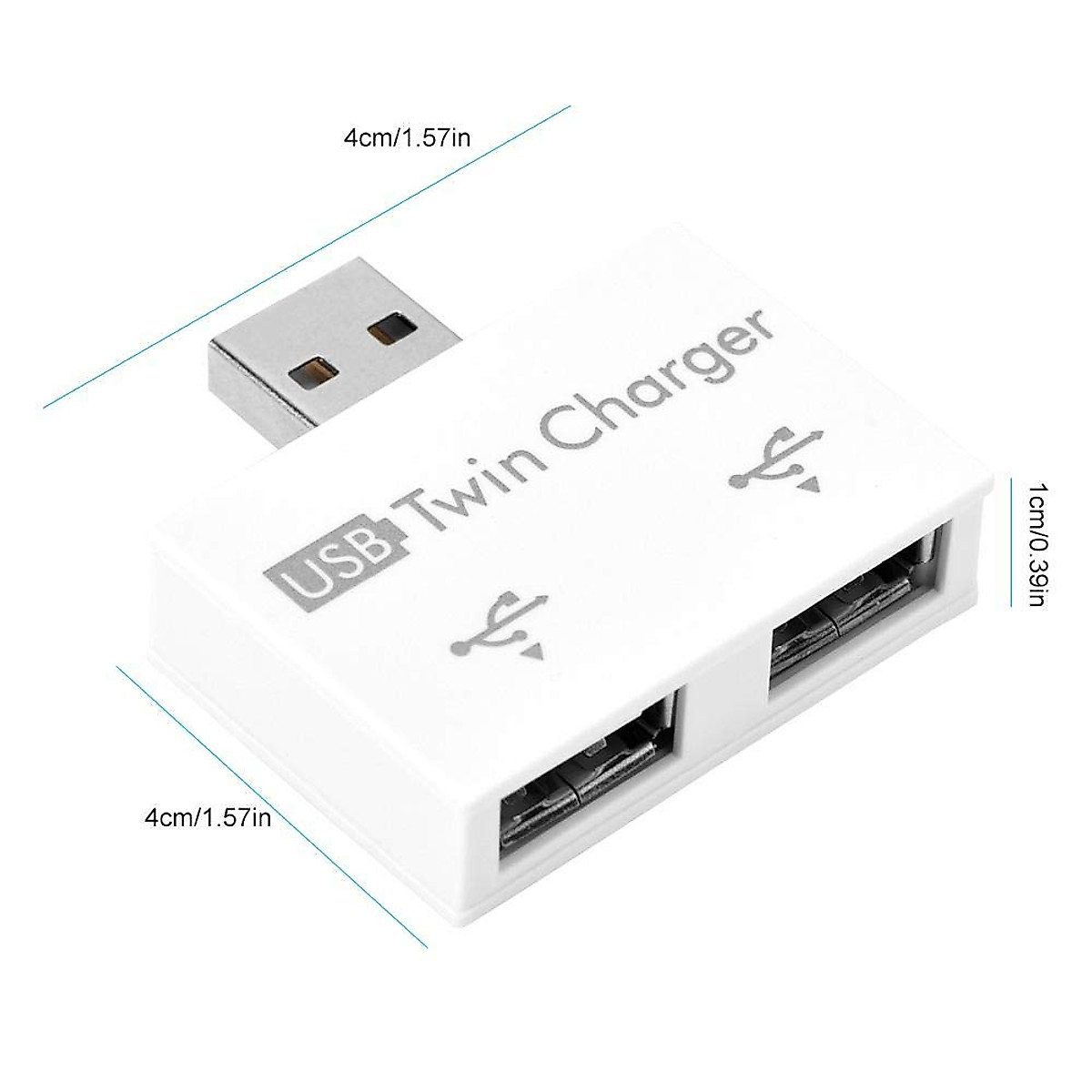 Bewinner USB2.0 Hub, Aluminum Alloy + PC Small/Portable/Rugged//Transparent Connection Adapter Converter Separator with Two USB Ports-Connected