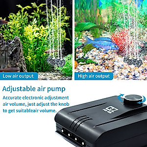 LAWNFUL Aquarium Air Pump with 4 Outlets (1.6L/min, Up to 400 Gallon), Quiet Fish Tank Air Pump with Adjustable Air Valve for Aquarium, Hydroponics, Fish Tank, Pond