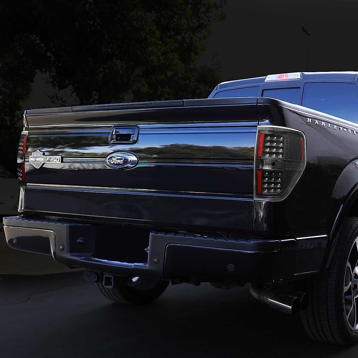 DNA MOTORING TL-F15009-LED-BK-CL LED Tail Light Assembly Driver & Passenger Side [Compatible with 09-14 Ford F150]