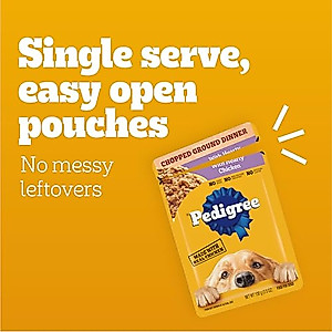 PEDIGREE Adult Canned Wet Dog Food Chopped Ground Dinner Variety Pack (18) 3.5 oz. Pouches