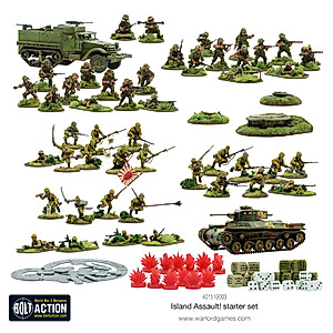 WarLord Bolt Action Island Assault! Starter Set 1:56 WWII Military Table Top Wargaming Plastic Model Kit 401510003