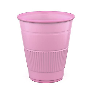 Pruvade Disposable Cups | 50 Pack | 5 oz Plastic Cups, Small Bathroom Cups Perfect as Medicine, Water, Rinsing, Mouthwash Cups, Party Cups, Dental Cups, Multicolor Cups for Kids | Pink Cups