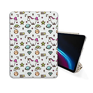 Kawaii Funny Unicorn Rainbow case Compatible with iPad Mini Air Pro 7.9 8.3 9.7 10.2 10.9 11 12.9 inch Pattern Cover New 2022 2021 Trifold Stand 3 4 5 6 7 8 9 Generation 422 (9.7" Air 1/2)