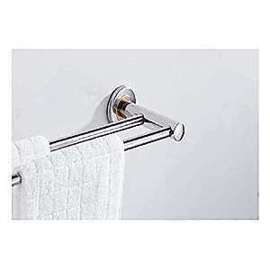 Towel Racks QLDFX Towel Rack Towel Rail Bath Towel Shelf Towel Storage Bath Towel Rail Single Towel Bar Fordouble Rod Stainless Steel Bright Bathroom Kitchen Shower Wall Hanging Towel Rack-40cm Towel