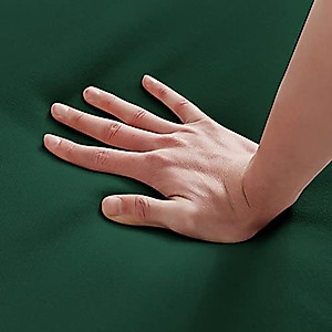 Verfur Button Tufted Futon Sofa Bed,Fabric Upholstered Convertible Loveseat Couch,Soft Small Sofa & Couches for Compact Living Space Sofabed, Green w/ 4 Wooden Legs and 1 Metal Legs