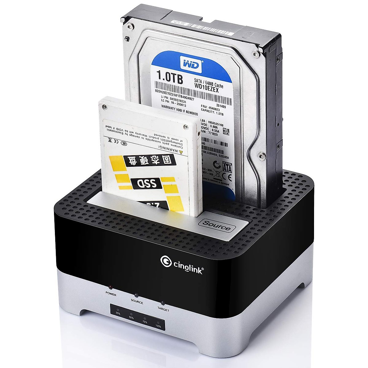 Clone Dock HDD duplicator Disk Drive Hard Reader SATA Hard Drive Docking Station USB 3.0 SSD HDD Docking Station Dual Bay for 2.5 or 3.5inch HDD with Hard Drive Duplicator/Cloner 12 TB (Docking)