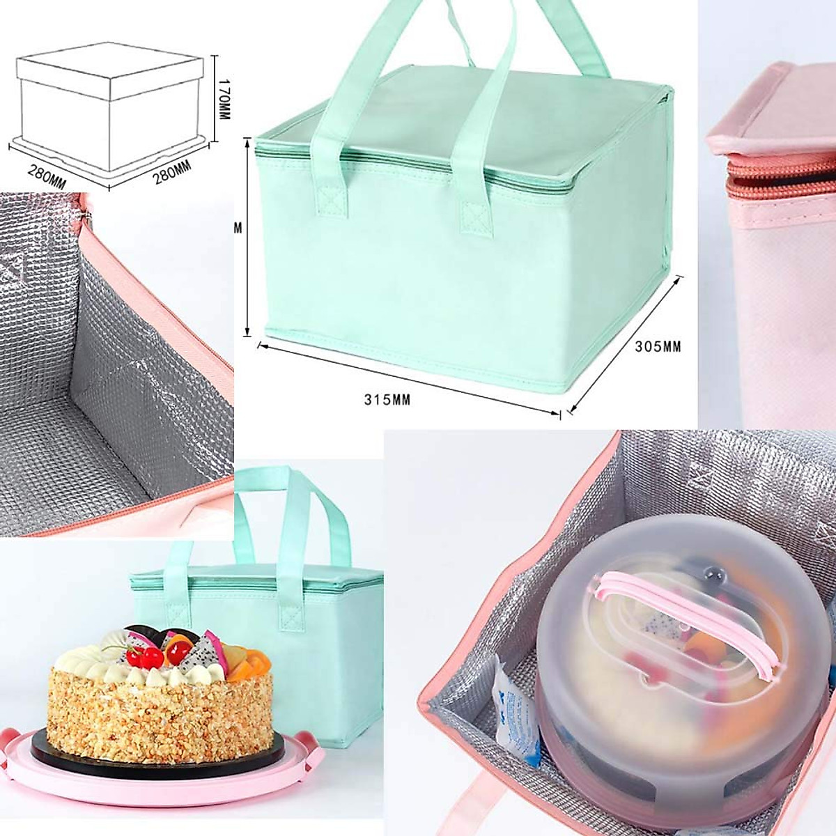 Alien Storehouse Reusable Grocery Bag Cake Insulated Bag Cake Cooler Carrier - 11
