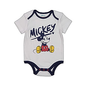 Disney Mickey Mouse Newborn Baby Boys 4 Piece Outfit Set: Bodysuit T-Shirt Pants Mickey Mouse 6-9 Months