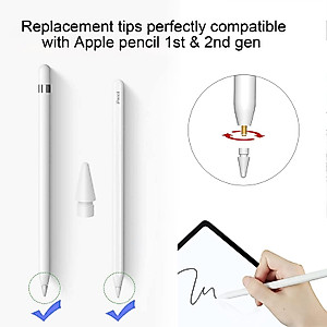 ILamourCar Charging Adapter Compatible with Apple Pencil 1st, Magnetic Replacement Cap for Apple Pencil, Replacement Tips Compatible with Apple Pencil 1st Generation