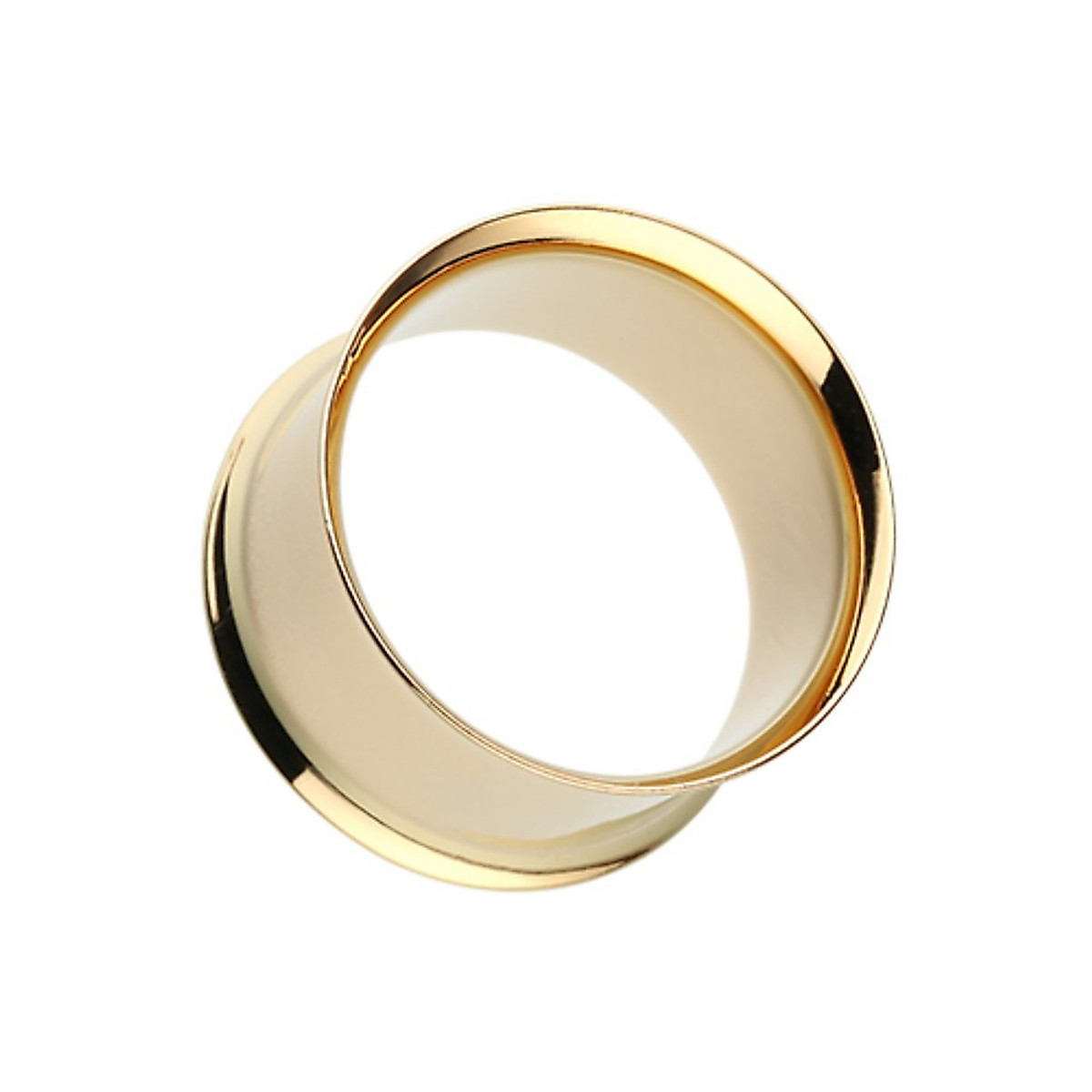 Gold Plated Double Flared Ear Gauge WildKlass Tunnel Plug (Sold as Pairs)