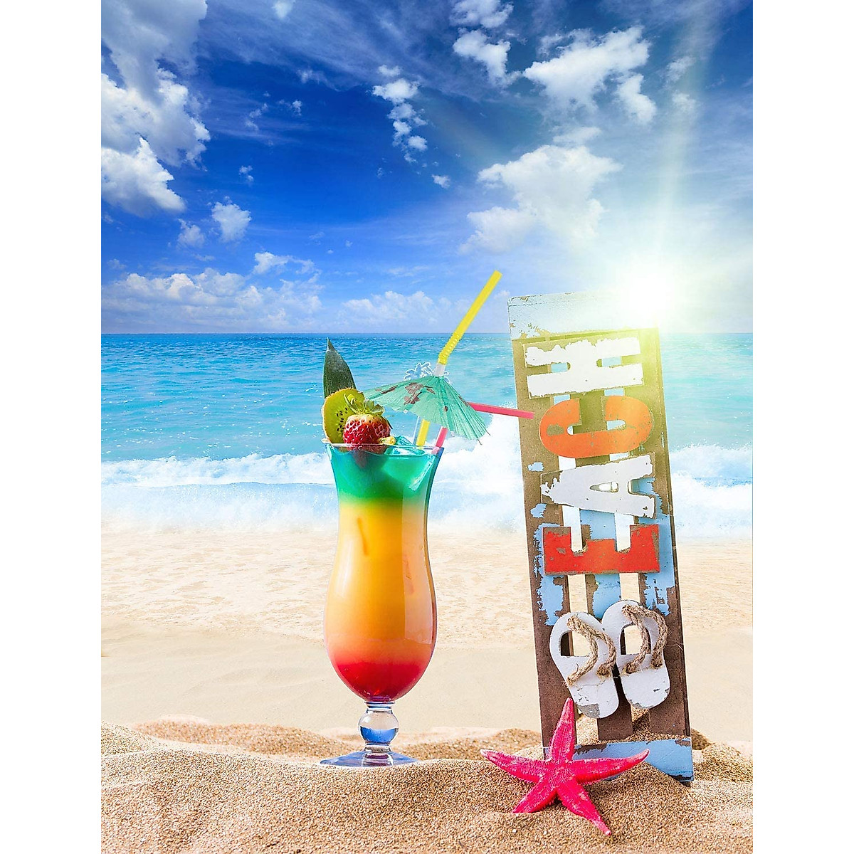 ALINK 50 Luau Umbrella Straws + 54-Pack Coconut Cups with Straws and Cocktail Picks