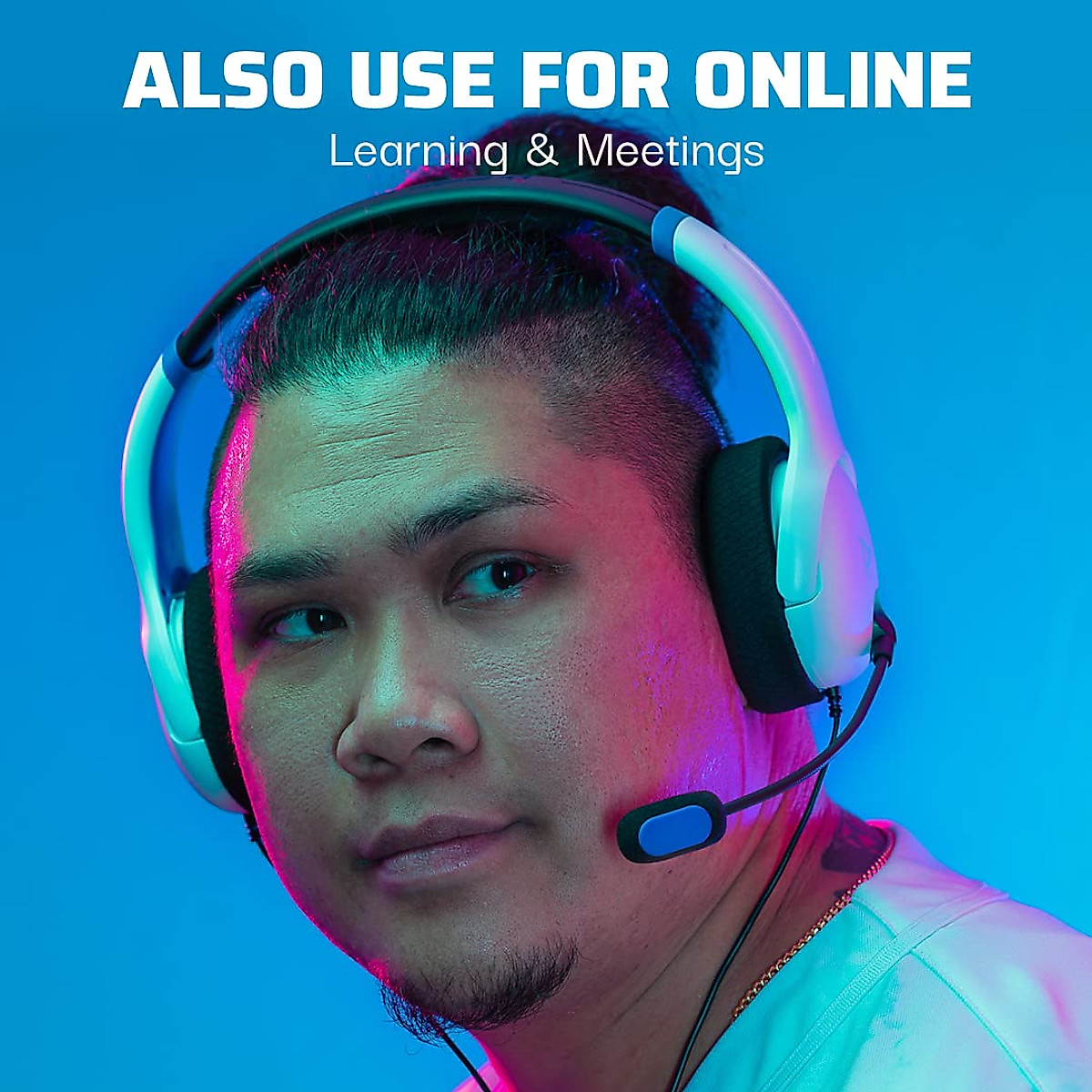 PDP Gaming AIRLITE Xbox Headset with Microphone, Series X|S/Xbox One/PC/Windows, Lightweight Stereo Headphones, Wired Power, Noise-Cancelling mic- Ion White (Only at Amazon)