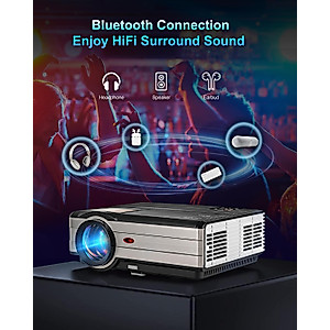 Native 1080P Full HD Projector, 6500 Lumen Projector with WiFi and Bluetooth, Upgrade Android Smart Projector for Outdoor/Indoor,Compatible with SmartPhone/TV Stick/PC/Laptop