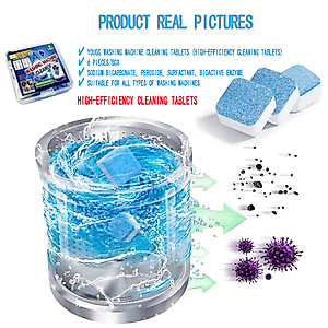 YOUGG Washing Machine Cleaner Tablets（6 Pack,Fresh Solid Washer Deep Cleaning Tablet,For HE, Front Loader&Top Load Washers