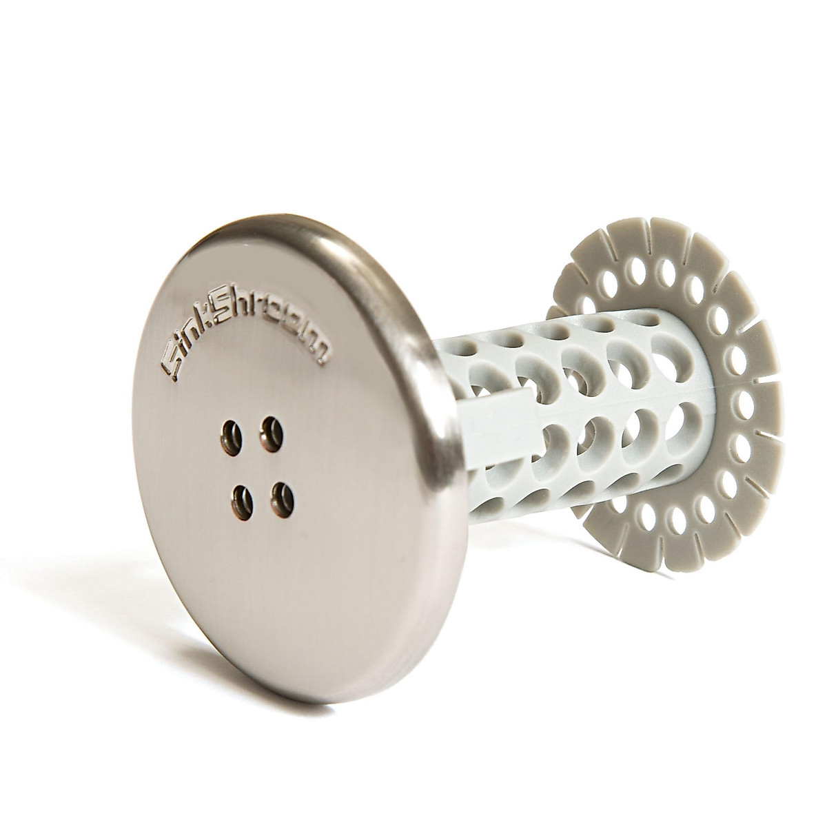 SinkShroom Revolutionary Bathroom Sink Drain Protector Hair Catcher, Strainer, Snare, Nickel Edition