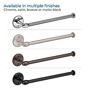 iDesign Orbinni Wall Mounted Metal Paper Towel Holder, Roll Organizer for Kitchen, Bathroom, Craft Room, 13.75" x 2.5" x 4.25", Matte Black