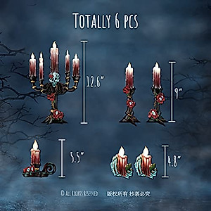 Halloween Rose Skull Candle Party Centerpieces Stand Glowing Candle Table Decorations Wedding Bridal Shower Baby Shower Birthday Cosplay Party Supplies