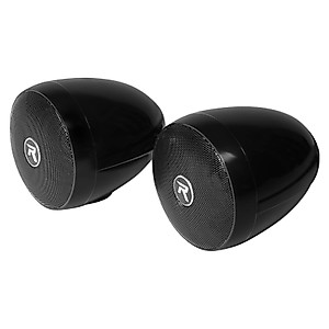 Rockville rocknride (2) RockNRide 3" Powered Bluetooth Metal Motorcycle Handlebar Speakers, Black