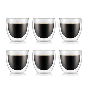 Bodum Pavina 2-1/2-Ounce Double Wall Espresso/Shot Glass, Set of 6