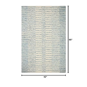 Loloi Chris Loves Julia Chris Collection CHR-01 Ivory/Denim 3'-6'' x 5'-6'', .50" Pile Height, Accent Rug
